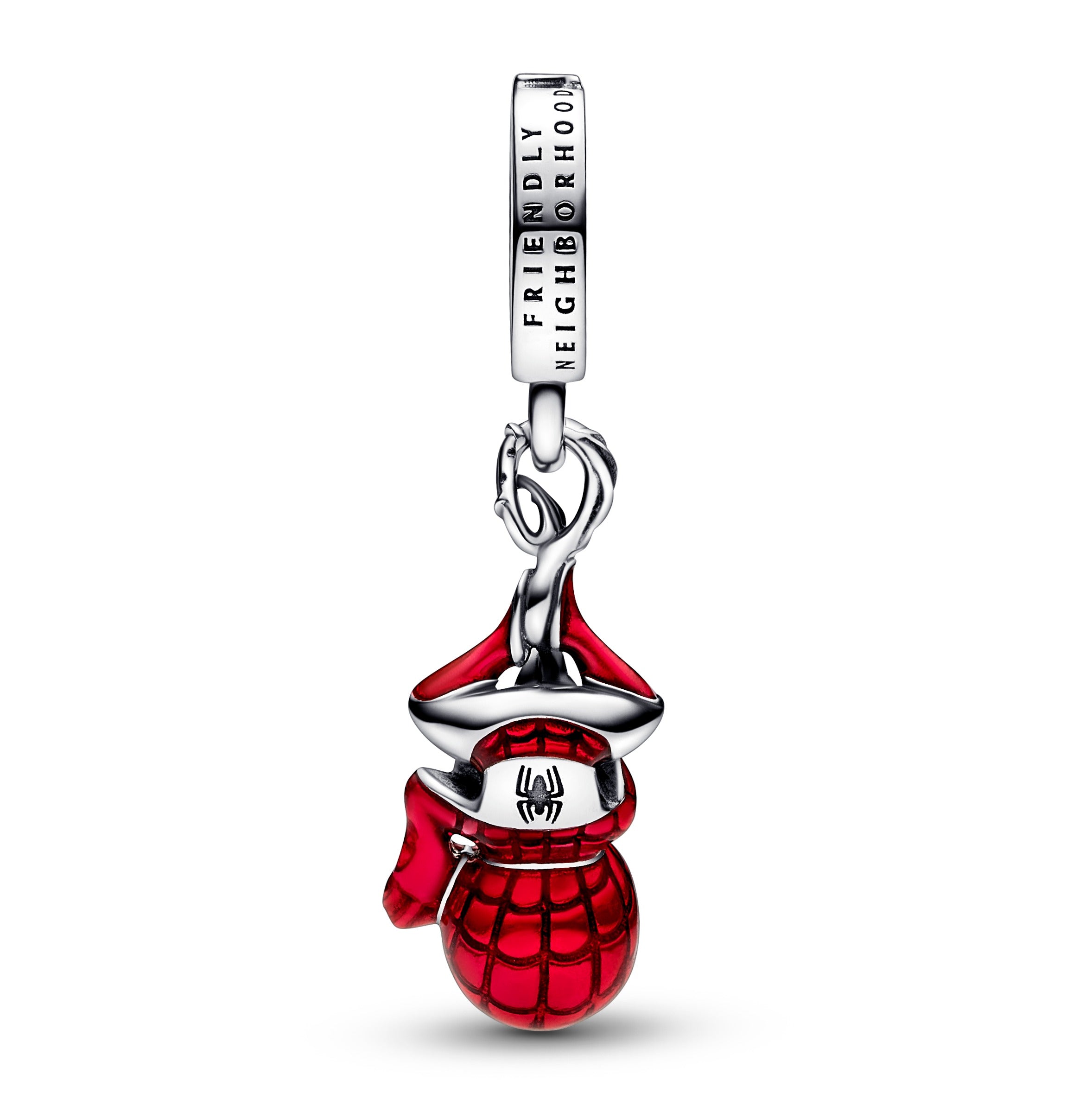 Marvel Spider-Man Sterling Silver Dangle With Black And Transparent Re ...